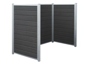 5703393166289 - Mülltonnenverkleidung Artura Mit WPC-Planken und Stahlpfosten LxBxH 1890 x 990 x 1420 mm kaiserkraft