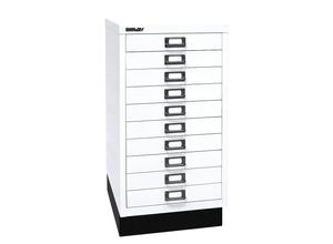 5020073740462 - - Büro-Schubladenschrank BxTxH 349x432x670 mm 10 Schubladen 51 mm din A3 Sockel 80 mm hoch verkehrsweiß