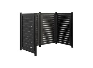 5703393166708 - Mülltonnenverkleidung Lund 165x85x124cm z Einbetonieren RAL 9005 Schwarz