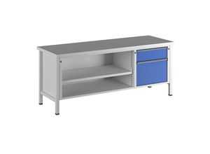 4014641168582 - Werkbank Gestellbauweise Serie V 1 Schublade 180 mm 1 Schublade 360 mm Universalplatte Vollauszug ANKE