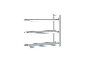 4004514200235 - SCHULTE Weitspannregal mit Stahlboden Höhe 2000 mm Spannweite 2000 mm Anbauregal Tiefe 800 mm