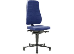 4016849434674 - Arbeitsdrehstuhl All-in-One mit Rollen Stoffpolster blau bimos