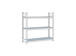 4004514200068 - SCHULTE Weitspannregal mit Stahlboden Höhe 2000 mm Spannweite 2000 mm Grundregal Tiefe 600 mm