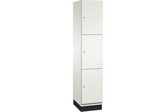 4064615508258 - 3er-Schließfachschrank Cambio 1 Abteil reinweiß   weiß HPL-Tür B 400 mm 3 Fächer C+P