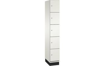4064615507688 - 5er-Schließfachschrank Cambio 1 Abteil reinweiß   weiß HPL-Tür B 300 mm 5 Fächer C+P