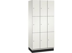 4064615508104 - 3er-Schließfachschrank Cambio 3 Abteile reinweiß   weiß HPL-Tür B 900 mm 9 Fächer C+P