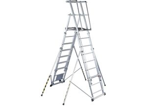 4003866413287 - 41328 Aluminium Podesttreppe fahrbar klappbar Arbeitshöhe (max) 515 cm 50 kg