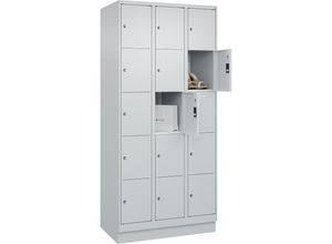 4066681684591 - CP Schließfachschrank Classic PLUS lichtgrau 080020-305 S10009 15 Schließfächer 900 x 500 x 1950 cm