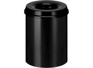 8713631001316 - Abfallsammler für den Innen- & Außenbereich Volumen 15 l selbstlöschender Deckel Ø 255 x H 300 mm Metall schwarz schwarz