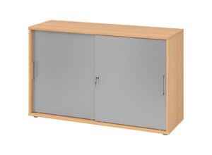 4032062186640 - Schiebetürenschrank Haziender V1753S 6 S BS buche silber 2 Fachböden 1200 x 400 x 1100 cm