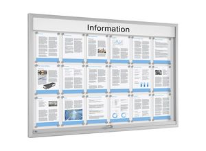 4260256791008 - Schaar - Schiebetürschaukasten BxTxH 1328x55x973 mm din A0 quer Alu-Profile ESG-Glas Rückwand weiß inkl 10 Magnete + 1 Einstecktasche
