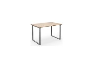 4061753268013 - Mehrzwecktisch DUO-O Trend gerade Platte Tiefe 800 mm Breite 1200 mm Eiche   silber kaiserkraft
