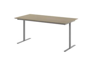4061753268730 - Mehrzwecktisch DUO-T Trend gerade Platte Tiefe 800 mm Breite 1600 mm Eiche   silber kaiserkraft
