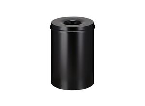 8713631001873 - Abfallsammler für den Innenbereich Volumen 30 l selbstlöschender Deckel Ø 335 x H 470 mm Stahl pulverbeschichtet schwarz schwarz
