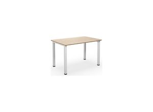 4061753269539 - Mehrzwecktisch DUO-U Trend gerade Platte abgerundete Ecken Tiefe 800 mm Breite 1200 mm Eiche weiß kaiserkraft