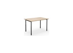 4061753264725 - Mehrzwecktisch DUO-C Trend gerade Platte Tiefe 800 mm Breite 1200 mm Eiche   schwarz kaiserkraft
