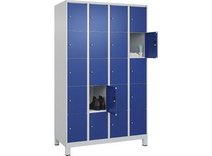 4066681682283 - Schließfachschrank Classic Plus enzianblau lichtgrau 080010-405 S10003 20 Schließfächer 1200 x 500 x 1950 cm 4066681682283 