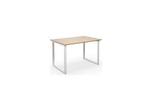 4061753268037 - Mehrzwecktisch DUO-O Trend gerade Platte Tiefe 800 mm Breite 1200 mm Eiche   weiß kaiserkraft