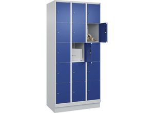 4066681684539 - Schließfachschrank Classic PLUS enzianblau lichtgrau 080020-305 S10003 15 Schließfächer 900 x 500 x 1950 cm 4066681684539 C