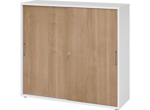 4032062186589 - Schiebetürenschrank Haziender V1753S W N BS nussbaum weiß 2 Fachböden 1200 x 400 x 1100 cm
