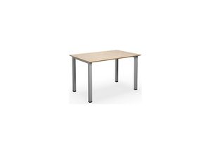 4061753269218 - Mehrzwecktisch DUO-U Trend gerade Platte Tiefe 800 mm Breite 1200 mm Eiche silber kaiserkraft