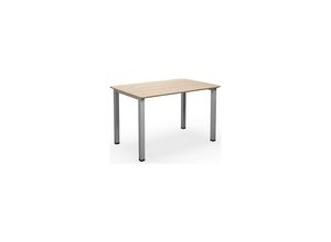 4061753269515 - Mehrzwecktisch DUO-U Trend gerade Platte abgerundete Ecken Tiefe 800 mm Breite 1200 mm Eiche silber kaiserkraft