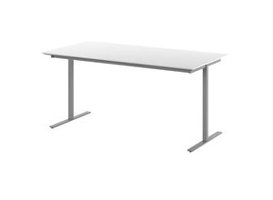 4061753268761 - Mehrzwecktisch DUO-T Trend gerade Platte Tiefe 800 mm Breite 1600 mm weiß   silber kaiserkraft