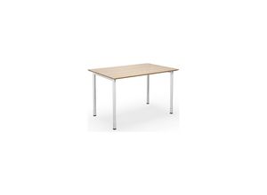 4061753264732 - Mehrzwecktisch DUO-C Trend gerade Platte Tiefe 800 mm Breite 1200 mm Eiche   weiß kaiserkraft