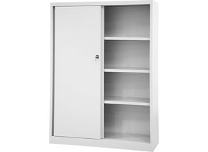 0796376586414 - BISLEY Schiebetürenschrank ECO SD12173S645 lichtgrau 3 Fachböden 1200 x 430 x 1637 cm