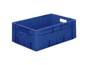 4031022030344 - Schwerlast-Euro-Behälter Polypropylen Volumen 38 l LxBxH 600 x 400 x 210 mm Wände geschlossen Boden geschlossen blau VE 2 Stk kaiserkraft