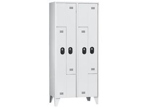 4250618246598 - Z-Garderobenschrank Fachhöhe 820 mm HxBxT 1850 x 800 x 500 mm Abteilbreite 400 mm Korpus-   Türfarbe Lichtgrau   Lichtgrau