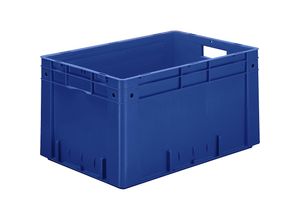 4031022030474 - Schwerlast-Euro-Behälter Polypropylen Volumen 60 l LxBxH 600 x 400 x 320 mm Wände geschlossen Boden geschlossen blau VE 2 Stk kaiserkraft