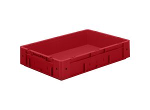 4031022030764 - Schwerlast-Euro-Behälter Polypropylen Volumen 20 l LxBxH 600 x 400 x 120 mm Wände geschlossen Boden geschlossen rot VE 2 Stk kaiserkraft
