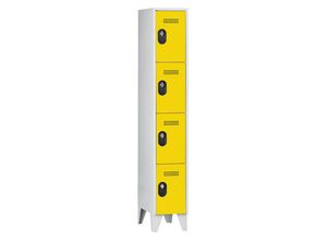 4250618238654 - Schließfachschrank Fachhöhe 450 mm HxBxT 1850 x 300 x 500 mm Abteilbreite 300 mm Korpus-   Türfarbe Lichtgrau   Zinkgelb