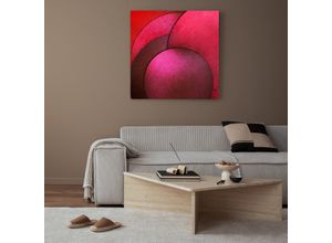 4067437130591 - XXL-Wandbild QUEENCE Akustikbild Abstrakt Rot farbe bild(er) rot B120cm H120cm T25cm Polyester Bilder Einfache Akustiklösung ohne Baumaßnahme Schalldämmung Paneele