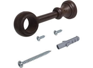 4016318002403 - Träger Thüringen Gr 1 braun (nussbaum) L125cm Gardinenstangenhalterungen für Gardinenstangen Ø 28 mm