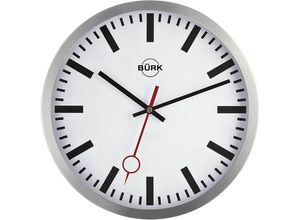 4030275000418 - Wanduhr aus geschliffenem Aluminium Funkuhrwerk Ø 300 mm Zifferblatt weiß kaiserkraft