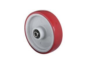 4260565391289 - EUROKRAFTbasic PU-Rad rot auf Polyamidfelge Rollenlager in Edelstahl ab 2 Stk Rad-Ø x Breite 100 x 32 mm