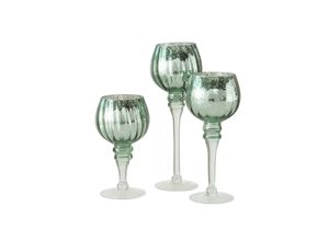 4066076055227 - Windlicht Minou 3-teilig 10 cm grün-metallic Dekor für Weihnachten