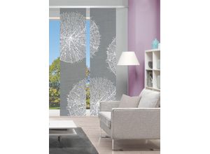 4056751297806 - Schiebegardine VISION S 2ER SET CRESTON Gr 1 grau B60cm H260cm Polyester Gardinen HxB 260x60 Schiebevorhang 2er Set Digitaldruck