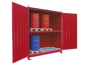 4052462052291 - Regalcontainer BAUER CEN 29-2 Stahl Doppelflügeltor B 3175 x T 1500 x H 2980 mm rot