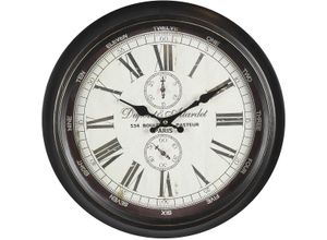 4050223846684 - Wanduhr Dupont Wanduhr aus Metall 40cm schwarz B40cm H40cm T6cm Wanduhren