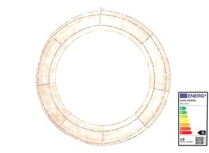 4036812131133 - LED Lichtkranz XXL auf Metallring Ø 70 cm 1800 LED Deko Kranz Türkranz Timer