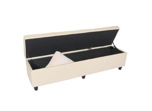 4052826034987 - Aufbewahrungs-Truhe Sitzbank Arezzo XXL Leder 180x45x45cm ~ creme