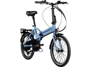 4250845939294 - Z101 20 Zoll Elektro Klapprad für Erwachsene 150 - 180 cm 6 Gang E Klappfahrrad E Bike Faltrad Pedelec StVZO hellblau