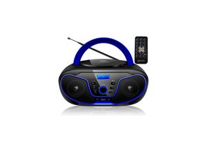 4260633471196 - CD-Player Stereoanlage Tragbares Kinder Radio Boombox Blau
