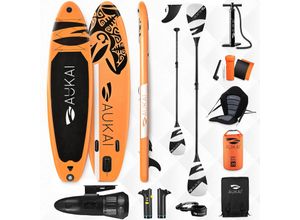 4054748045690 - Stand Up Paddle Board AUKAI Pro Ocean mit Kajak-Sitz und Motor orange