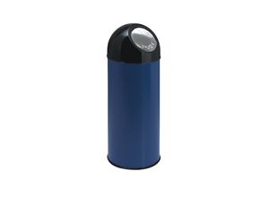 8713631023356 - Push-Mülleimer Stahl Volumen 55 l verzinkter Innenbehälter blau kaiserkraft