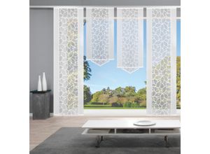 4056751278843 - Schiebegardine HOME WOHNIDEEN JENNA Gr 2 weiß B57cm H245cm Polyester Gardinen Schiebevorhang Jacquard Set