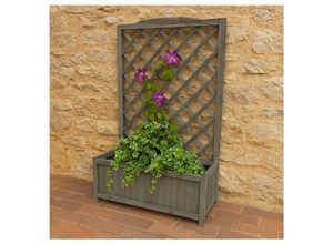 4255701918673 - Pflanzkasten mit Rankgitter aus Holz Grau Blumenkasten für Terrasse und Balkon 4255701918673 - Pflanzkasten mit Rankgitter aus Holz Grau Blumenkasten für Terrasse und Balkon